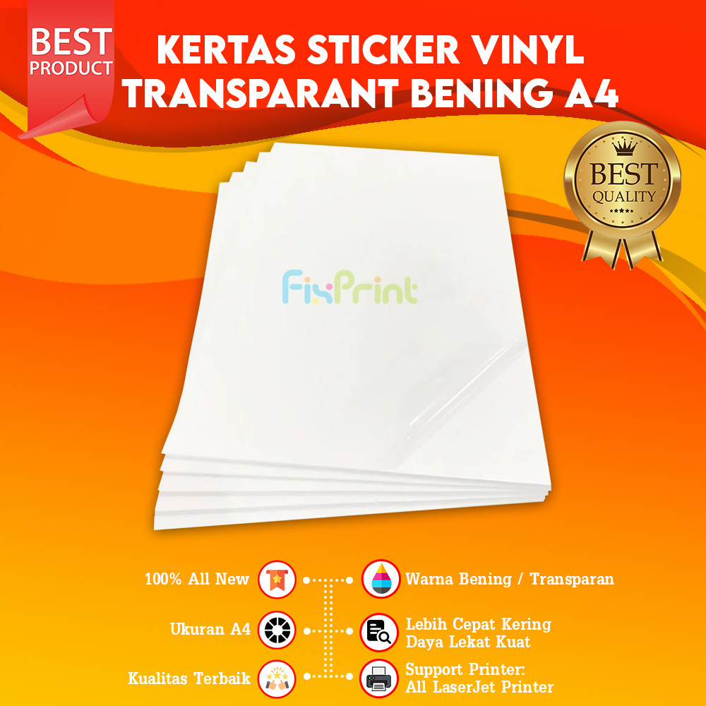 Transparent Vinyl Sticker, A4 Clear Sticker Paper, Transparent Paper ...