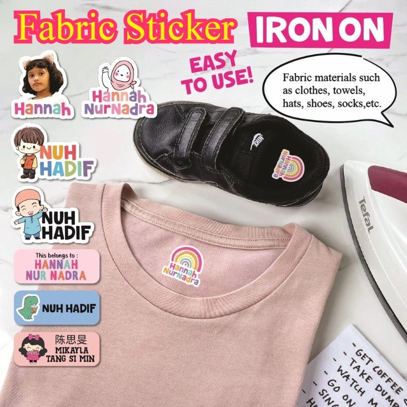 Fabric Sticker Multiple Design Heat Transfer Name Stickers | Any Style ...