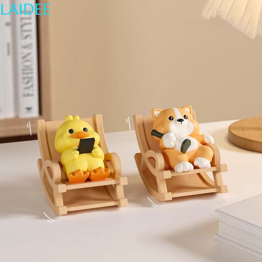 LAIDEE Pig Rocking Chair Ornaments, Resin Miniature Figurine Cartoon ...