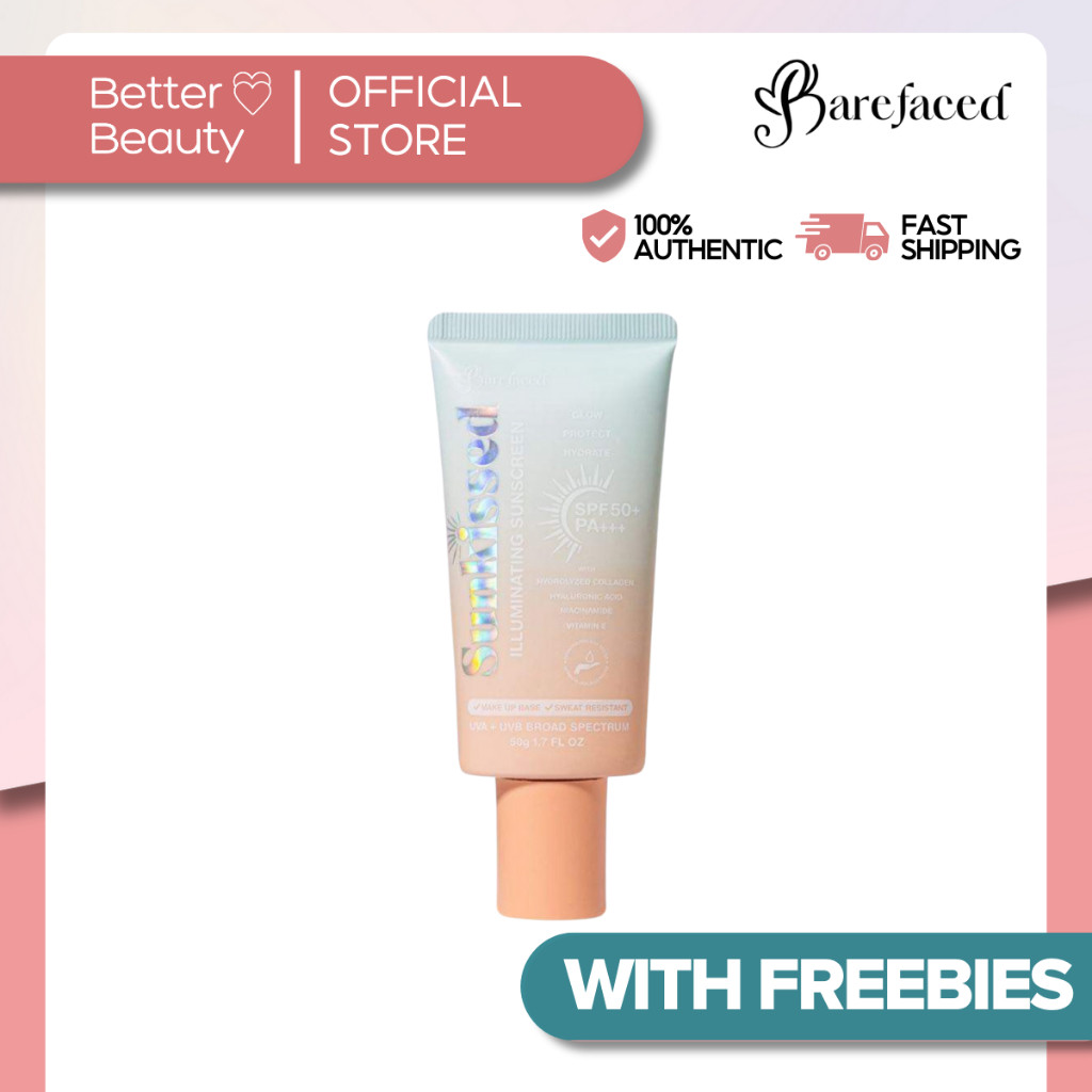 Barefaced Sunkissed Illuminating Sunscreen SPF50 new formula | Shopee ...