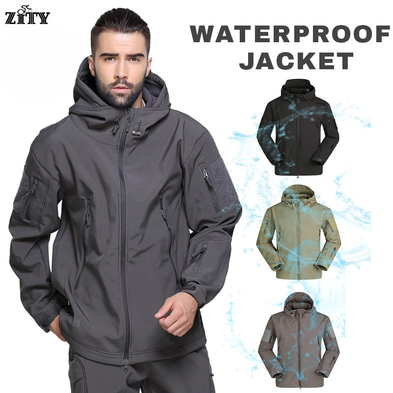 ZITY Waterproof Shark Skin Jacket Sharkskin Black Jackets Soft Shell ...