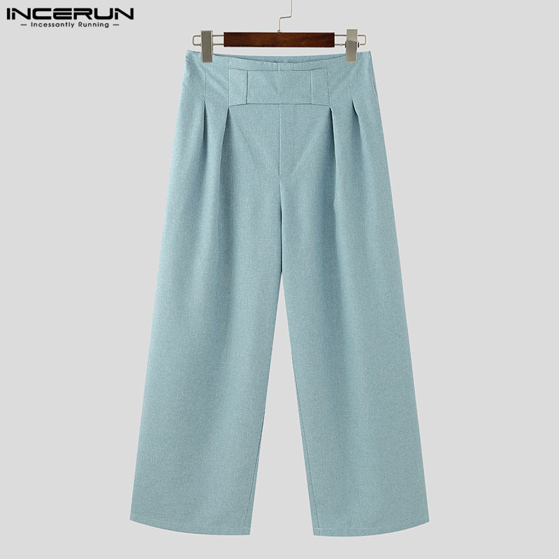 INCERUN Men's High Waist Wide Leg Pants | Shopee Philippines