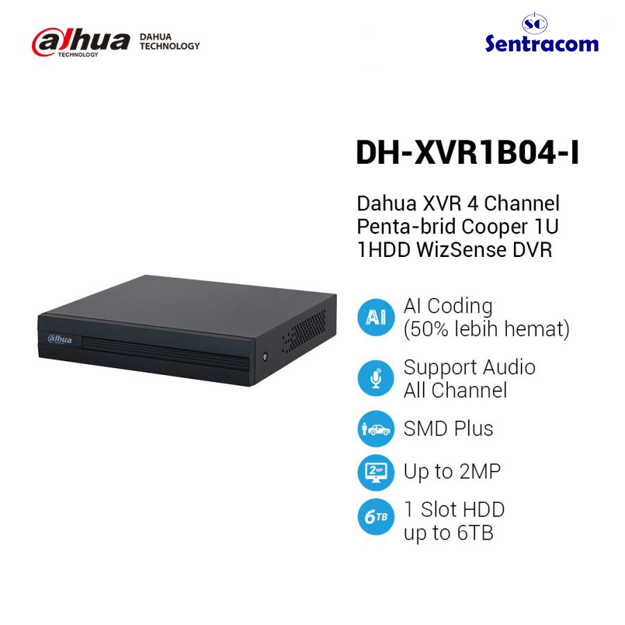 Dahua DVR DH-XVR1B04-I 4/8/16 Channel Penta-brid Cooper 1U 1HDD Digital Video Recorder | Shopee ...