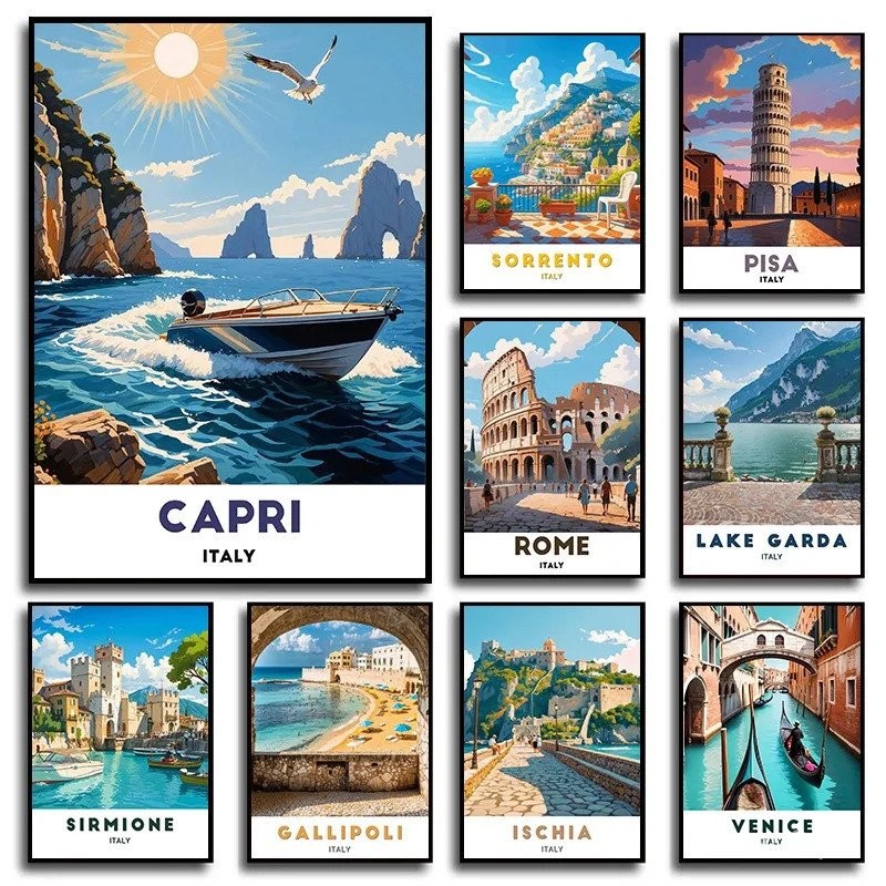 Italy Cityscape Capri Venice Rome Pisa Lake Garda Landscape Travel ...