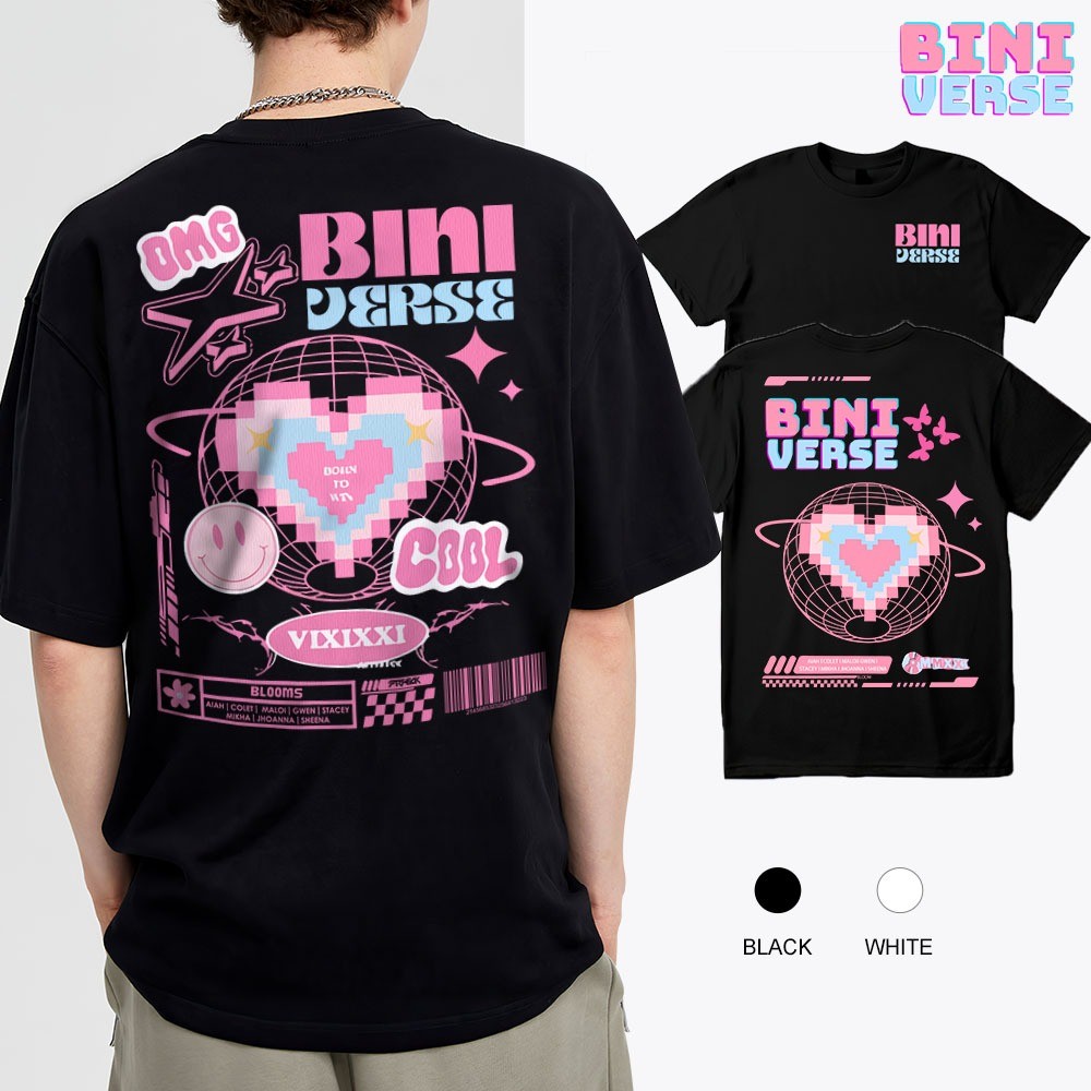 bini inspired T-shirt Fashion pure cotton T-shirt Round neck short ...