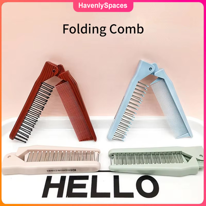2 in 1 Double Head Folding Hair Comb Anti Static Makeup Comb Travel ...