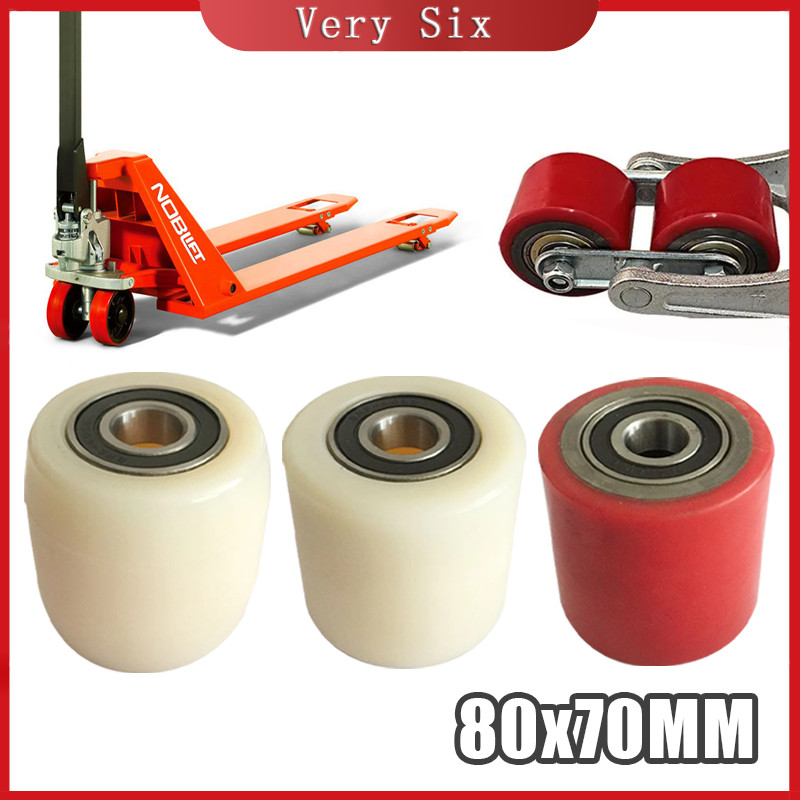 80x70 Jack Lift Pallet Truck Load Wheel Manual Hydraulic Trailer Wheel ...