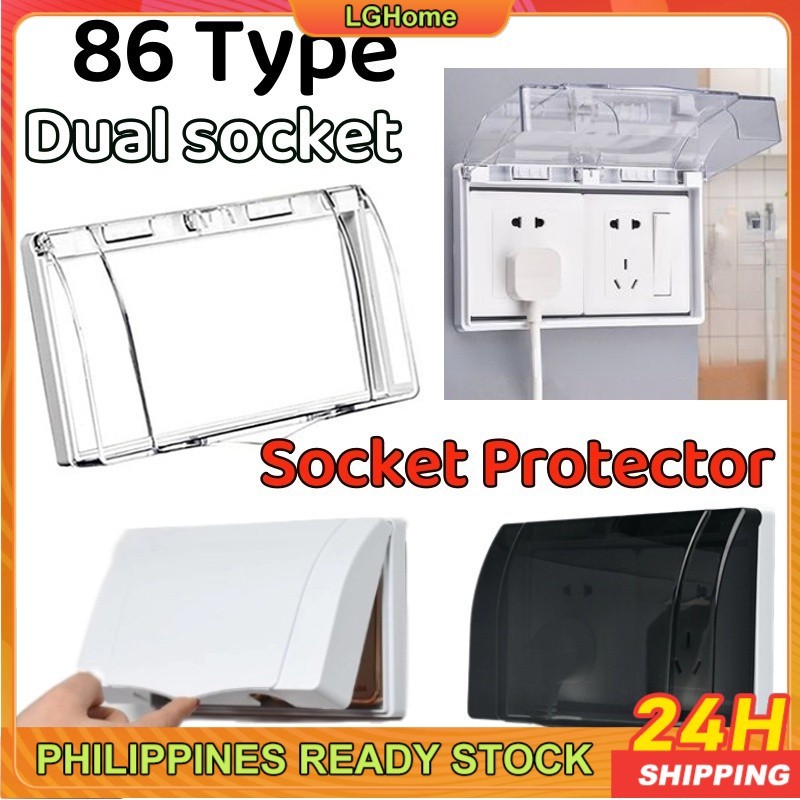 86 Type Socket Protector Waterproof Double Socket Protector Electric ...