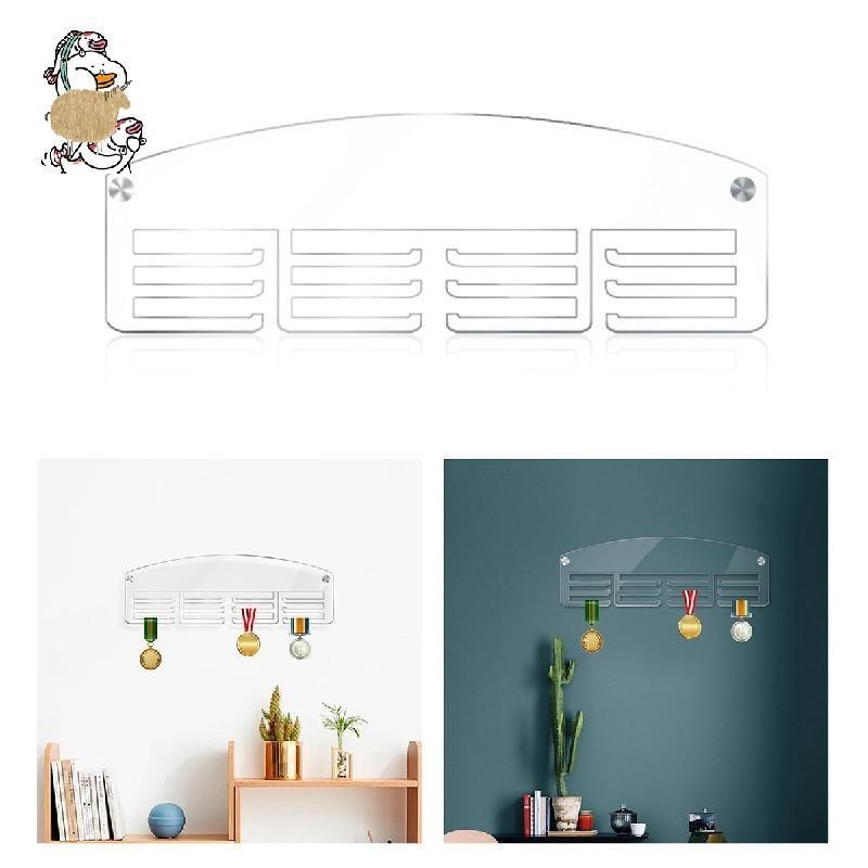 Acrylic Medal Display Hanger, 12 Hooks Medal Rack, Wall Mount ...