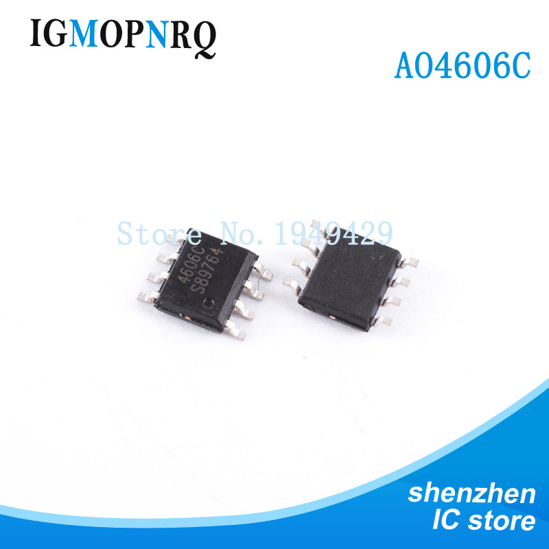 10PCS AO4606 SOP8 AO4606C SOP SMD 4606 channel high voltage MOSFET chip mos field effect ...