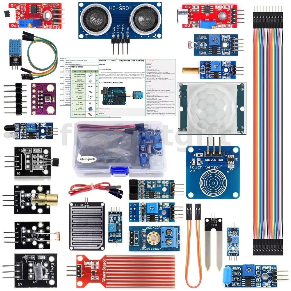 22-in-1 Sensor Module Kit for Arduino Raspberry Pi IoT Learning Starter Kit with Tutorial for ...