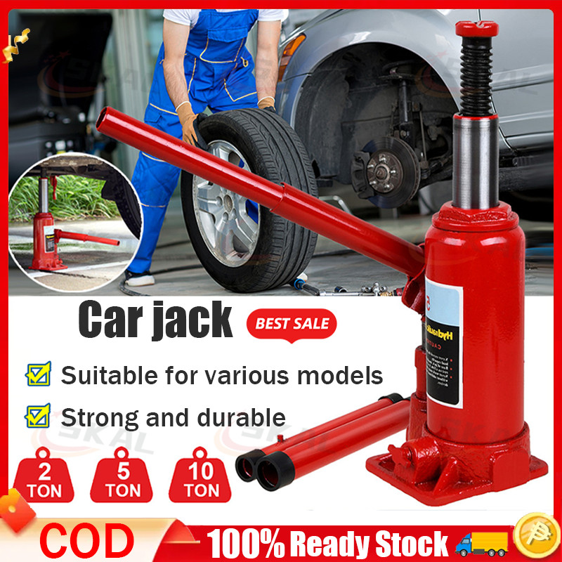 2/5/10 Tons Car Horizontal Jack Hydraulic Extra Heavy Duty Bottle Type ...
