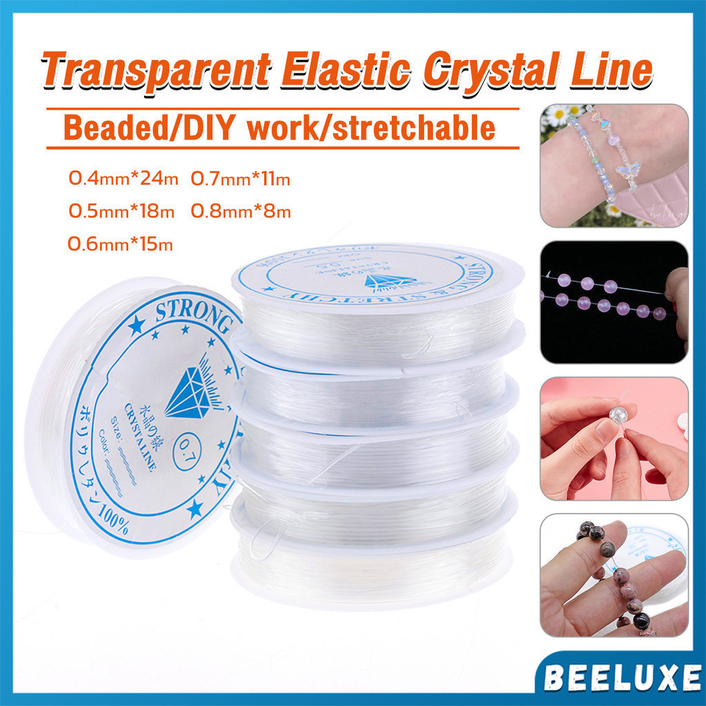 BeeLuxe Transparent Elastic Crystal Line Beading Cord String Wire ...