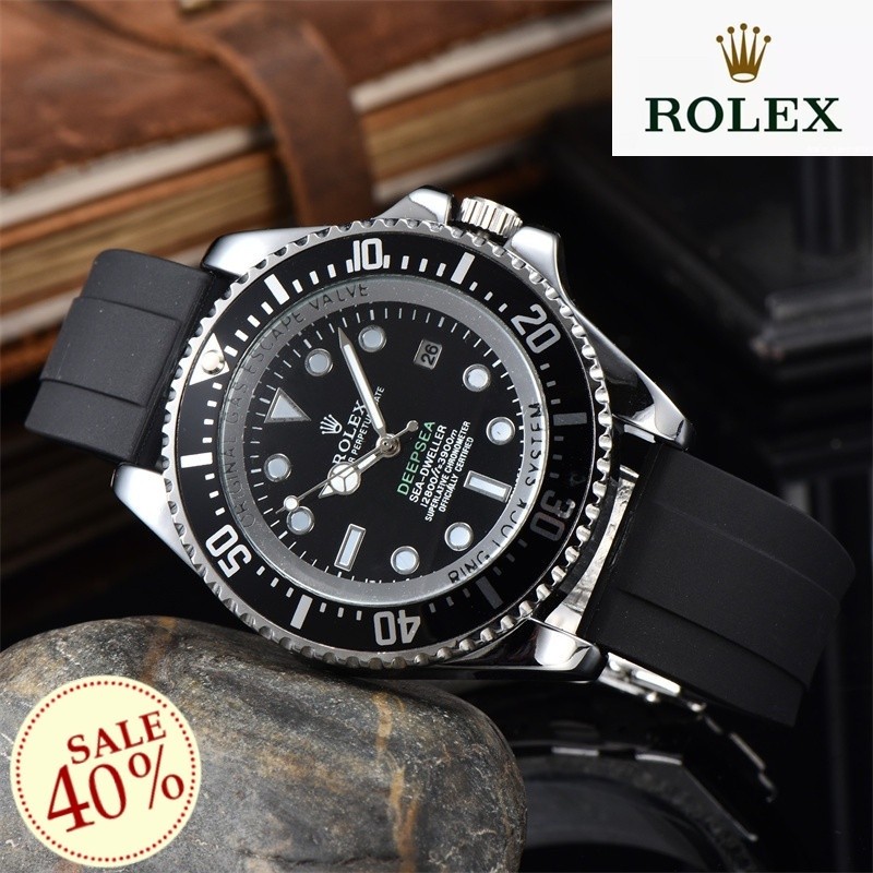 2025 Rolex_s Casual Men Luminous Calendar Silicone Strap Quartz Watch ...