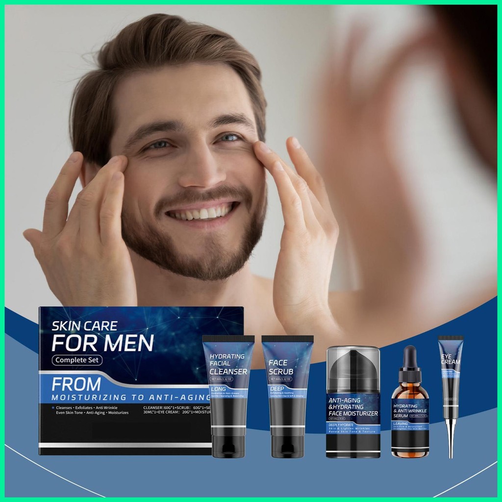 Mens Face Care Gentle Skin Cleaning Travel Skincare Set Mens Facial ...