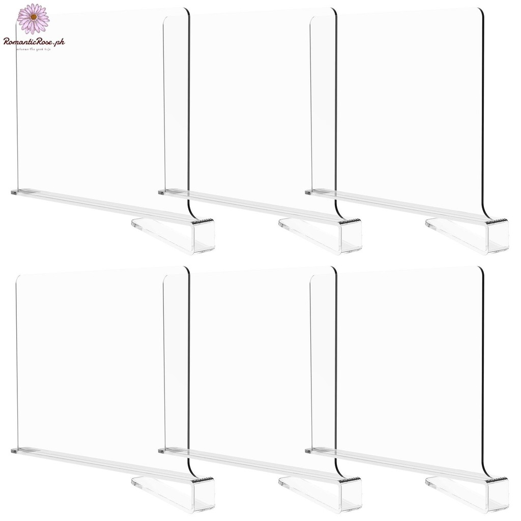 6Pcs Shelf Dividers Acrylic Closet Shelf Dividers Space Saving Divider ...