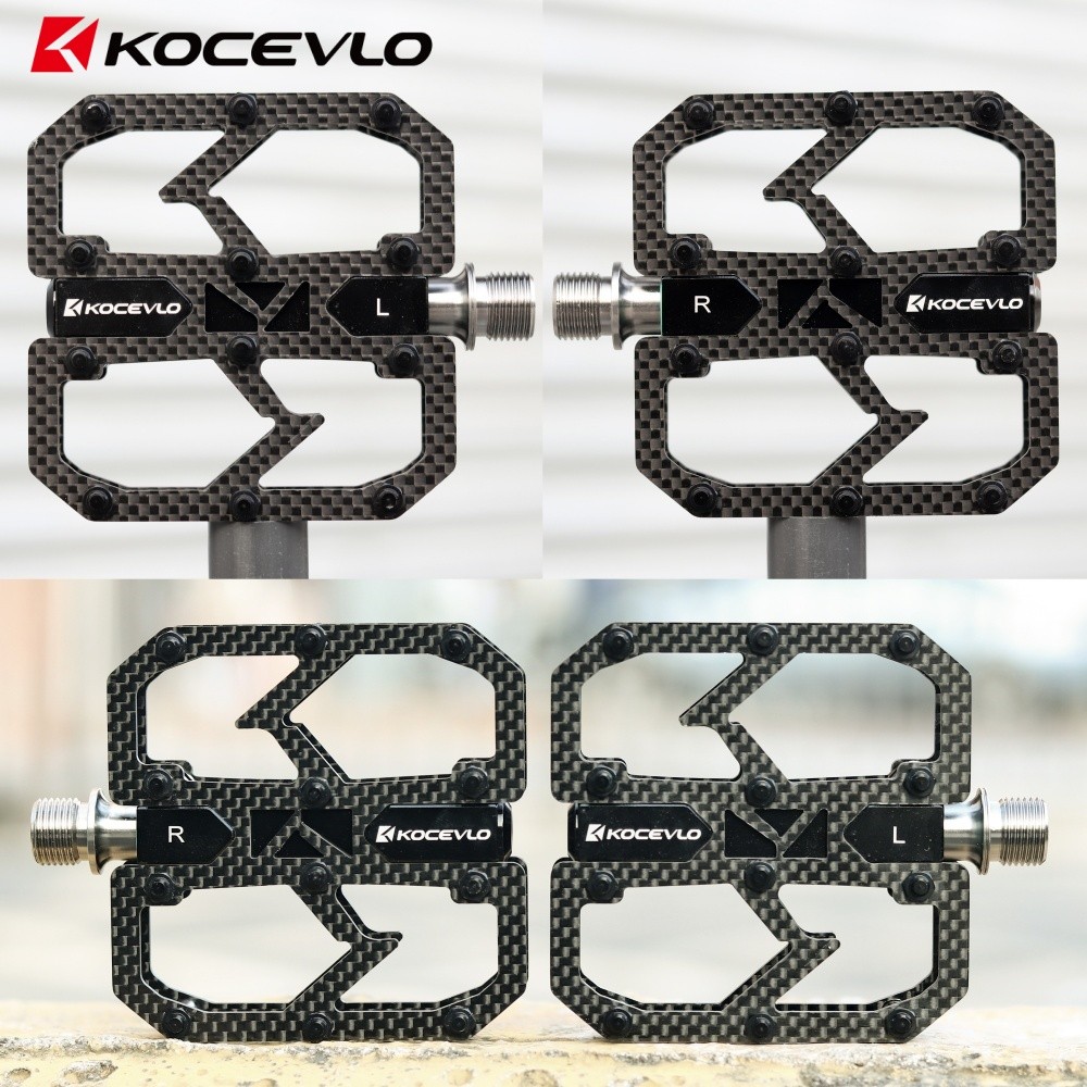KOCEVLO Bicycle Ultralight Carbon Fiber Pedal Titanium alloy Shaft MTB ...
