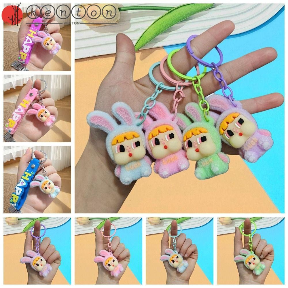 KENTON Flocking Crybaby Key Ring, Kawaii Handmade Cartoon Doll Keychain ...