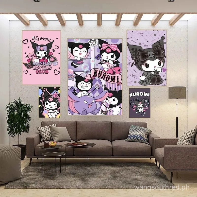 Kuromi Kawaii Cute Poster Home Room Decor Aesthetic Art Wall Painting ...