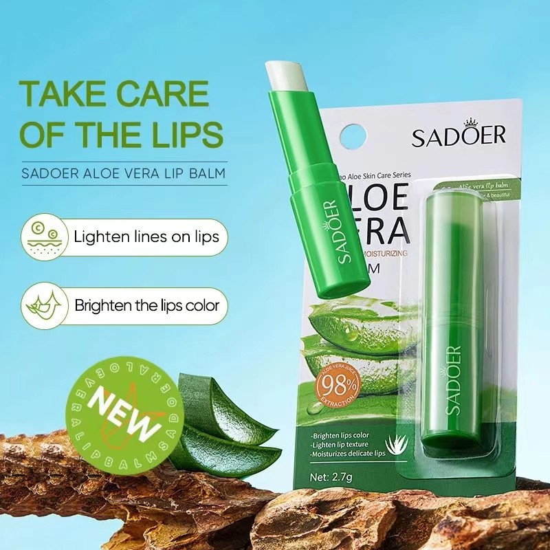 Aloe Vera Lipstick Lip Balm Lasting Moisturizing Compact Dry Cracking ...