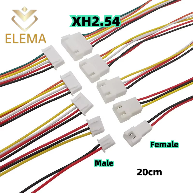 XH2.54 2/3/4/5/6 Pin Wire Cable Male Female Plug Socket Pitch 2.54mm Electronic wire Color ...