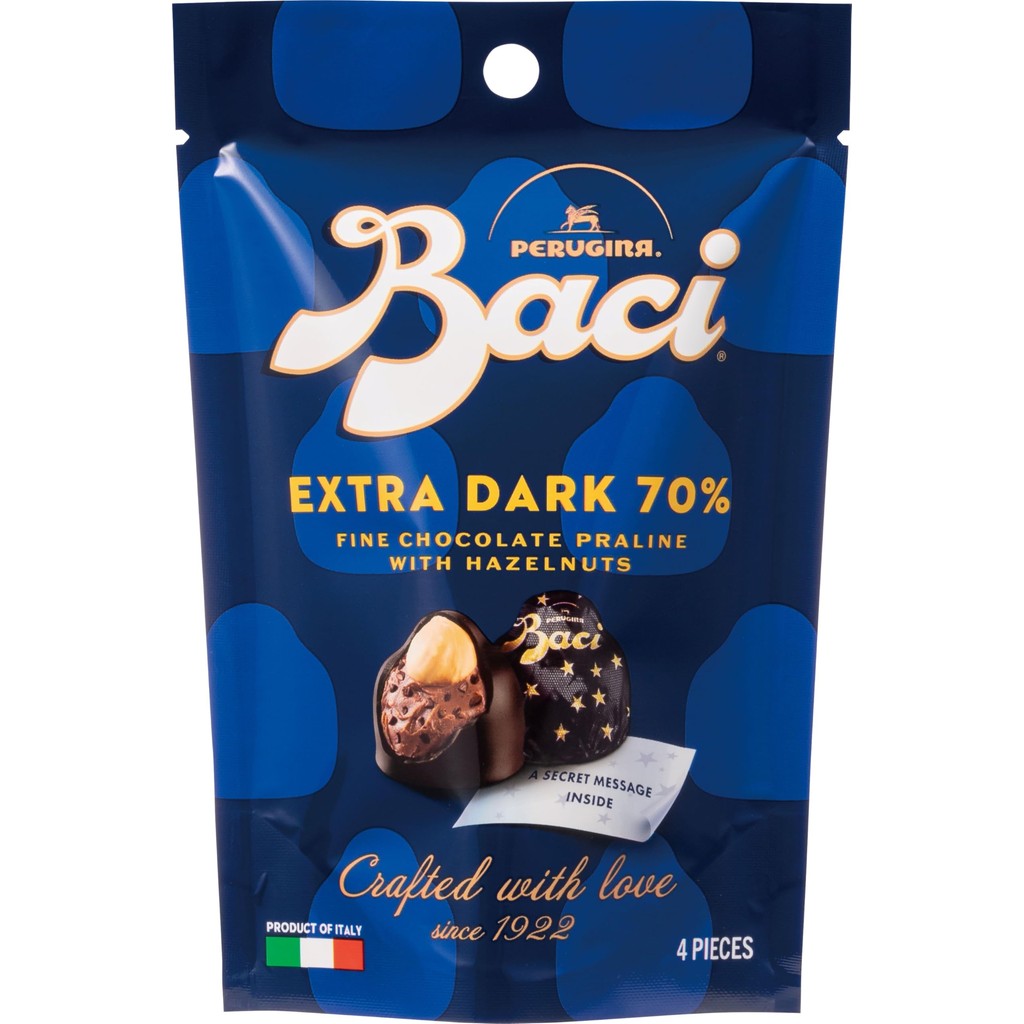 BACI Extra Dark Chocolate BAG 4P (Individually Wrapped Italian Gift ...