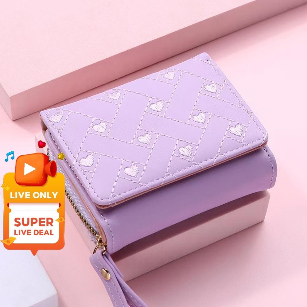 Women Fashionable Mini Embroidered Heart Coin Purse Suitable For Coins ...
