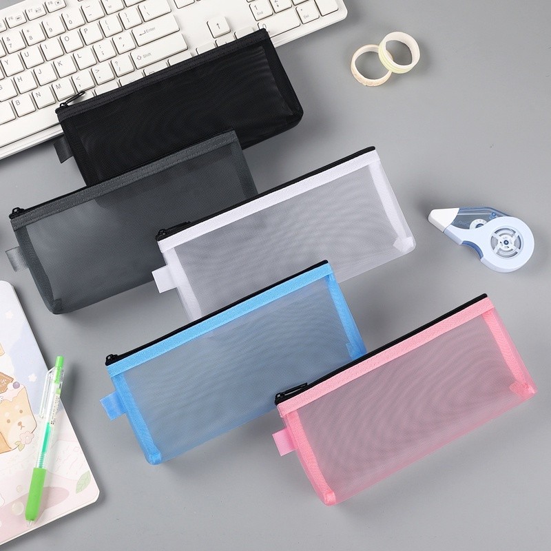 Nylon Mesh Pencil case Simple Fashion Pencil Pouch Pen Case Pen Bag ...