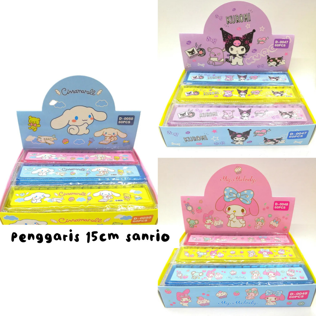 (15CM) SANRIO CUTE RULER CHILDREN'S RULER STATIONERY LINE CARTOON ...