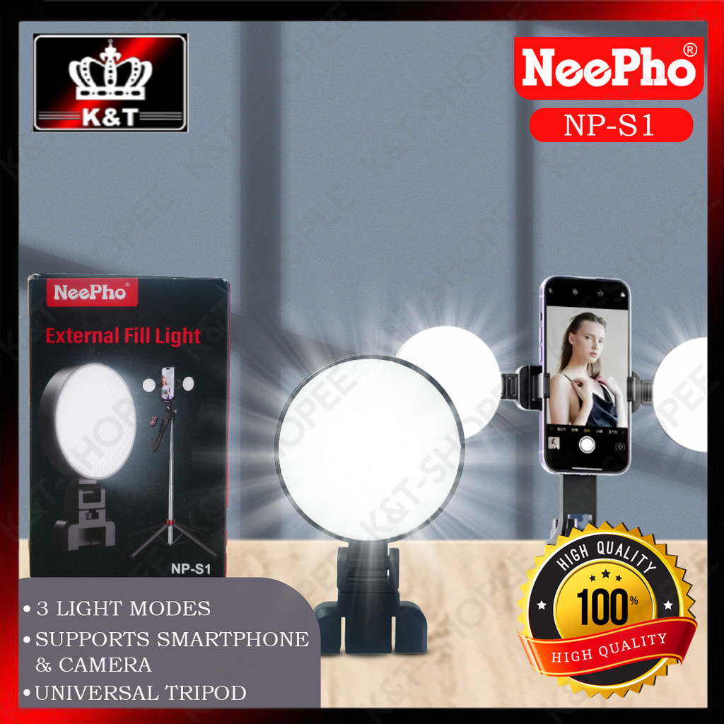 NeePho NP-S1 External Adjustable Fill Light Portable for any Tripod ...