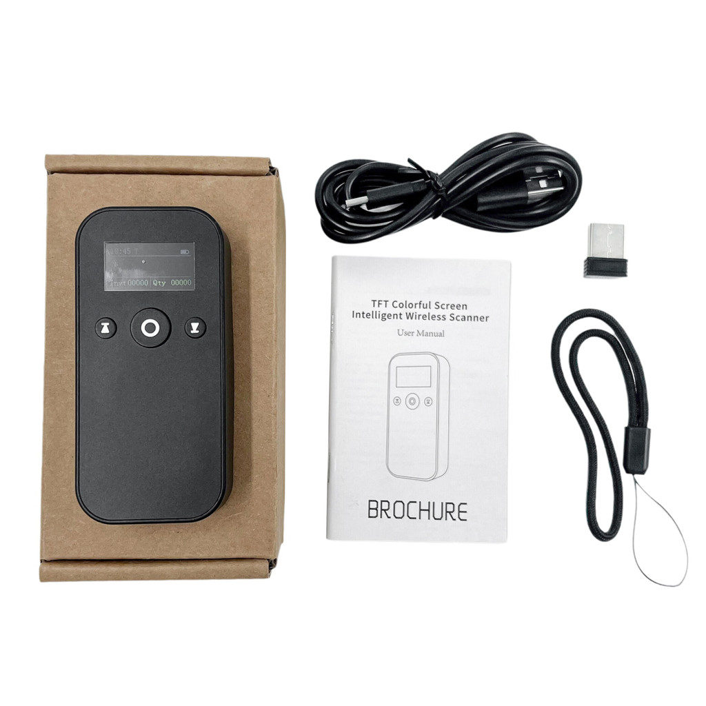 2D 1D Wireless USB 2.4G BT Barcode Scanner with Screen Display Handheld ...