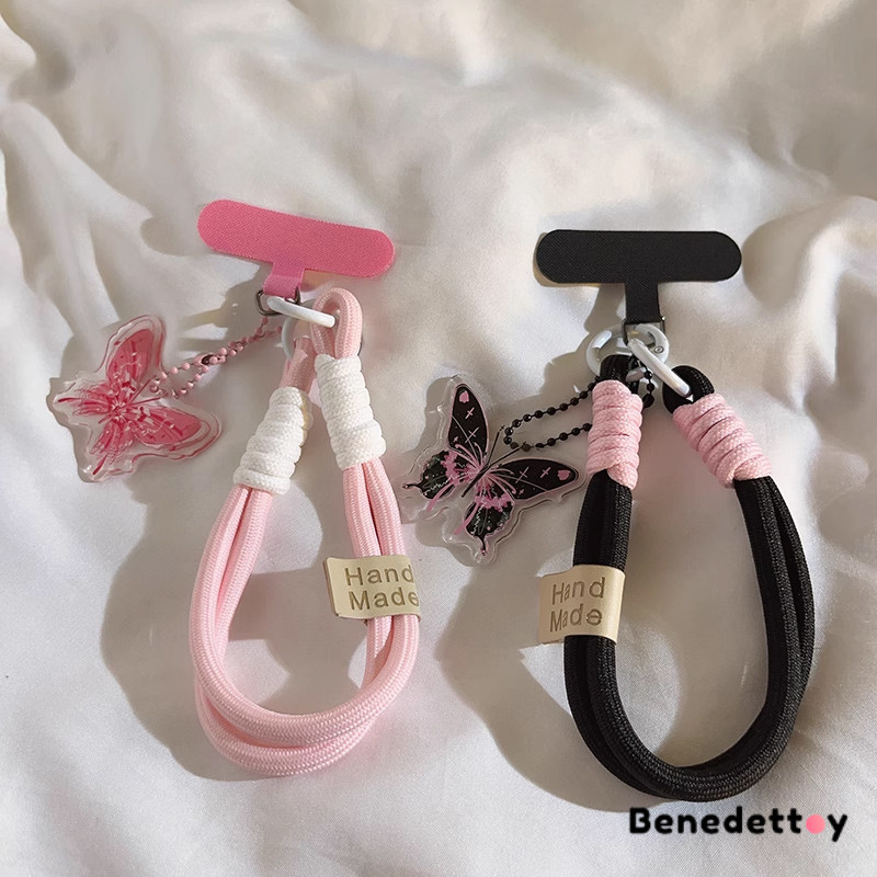 Girl Style Short Camera Lanyard Butterfly Phone Wrist Lanyard Lanyard ...