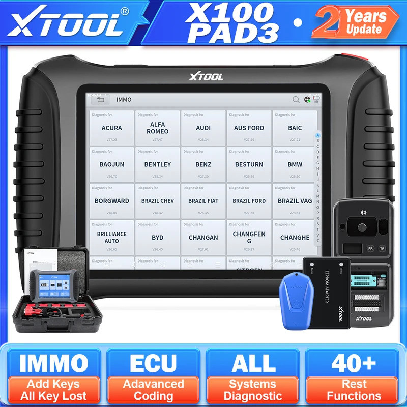 XTOOL X100 PAD3 Elite Auto Key Programmer X100PAD3 IMMO Key Programming ...