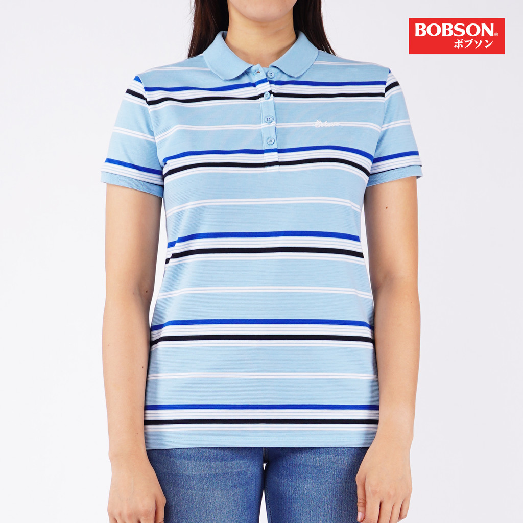 Bobson Japanese Ladies Basic Collared Shirt Missed Lycra Fabric Regular ...