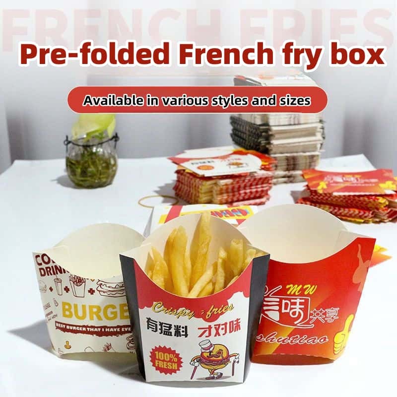 50pcs Eco-friendly Disposable Paper French Fry Boxes for Snacks ...