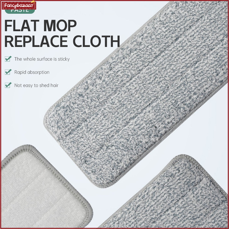 FB】1Pcs 12*33cm Double Ear Coral Fleece Hand-free Mop with Replacement ...