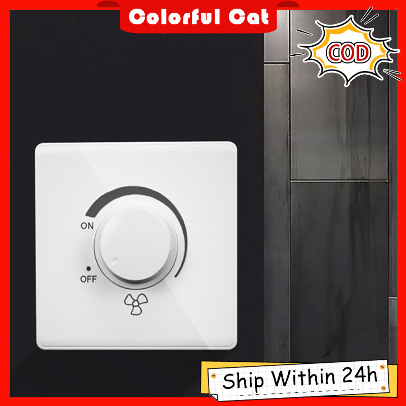 86-Type 220V 10A Ceiling Fan Controller Switch Adjustable Wind Speed ...