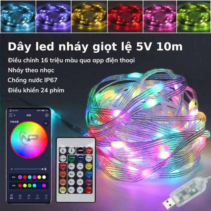 [10M] Teardrop-shaped flashing led music light, 16 million colors, USB ...