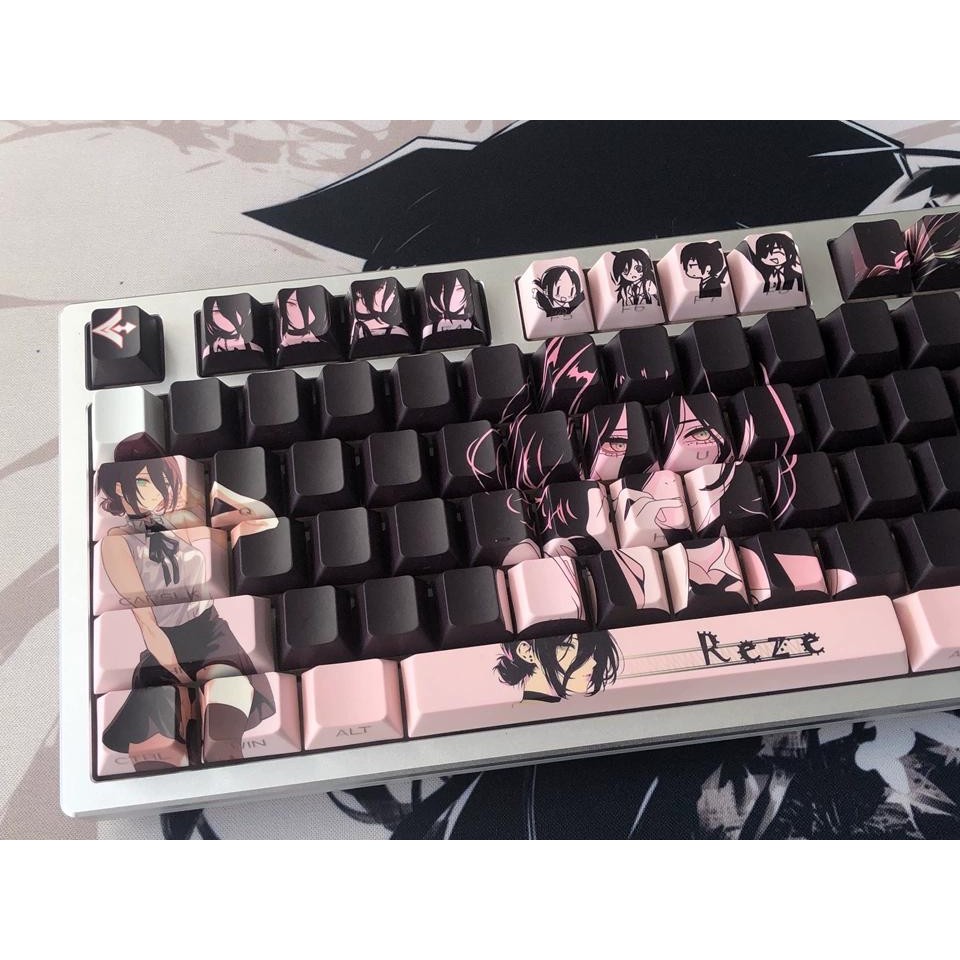 Reze Keycap Cherry Profile 70/105/118 Keys PBT Five-sided Dye ...