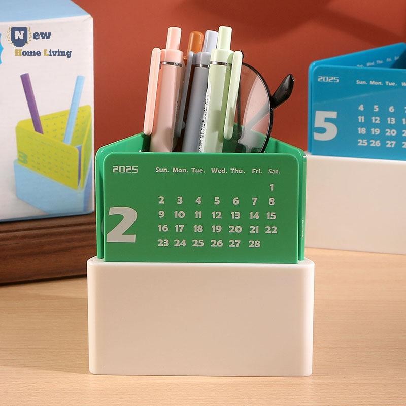 NHL> Desktop Calendar 2025 Desktop Monthly Calendar With Pen Organizer ...