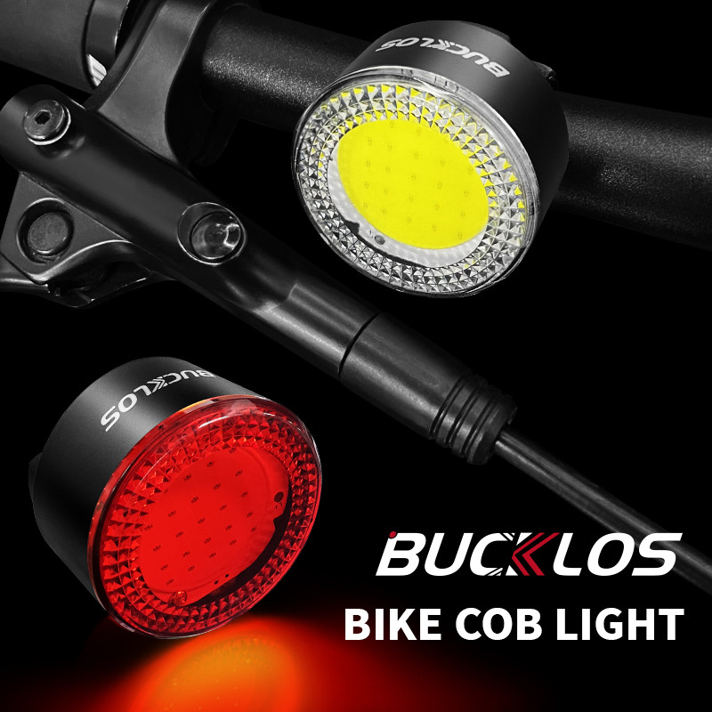 BUCKLOS Bicycle Light USB COB Rechargeable Set Mountain Cycle Front ...