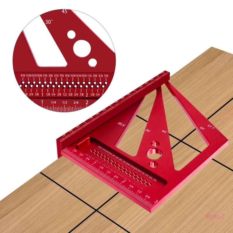 musc Carpenter Square Protractor Aluminum Miter Triangle Ruler Layout ...