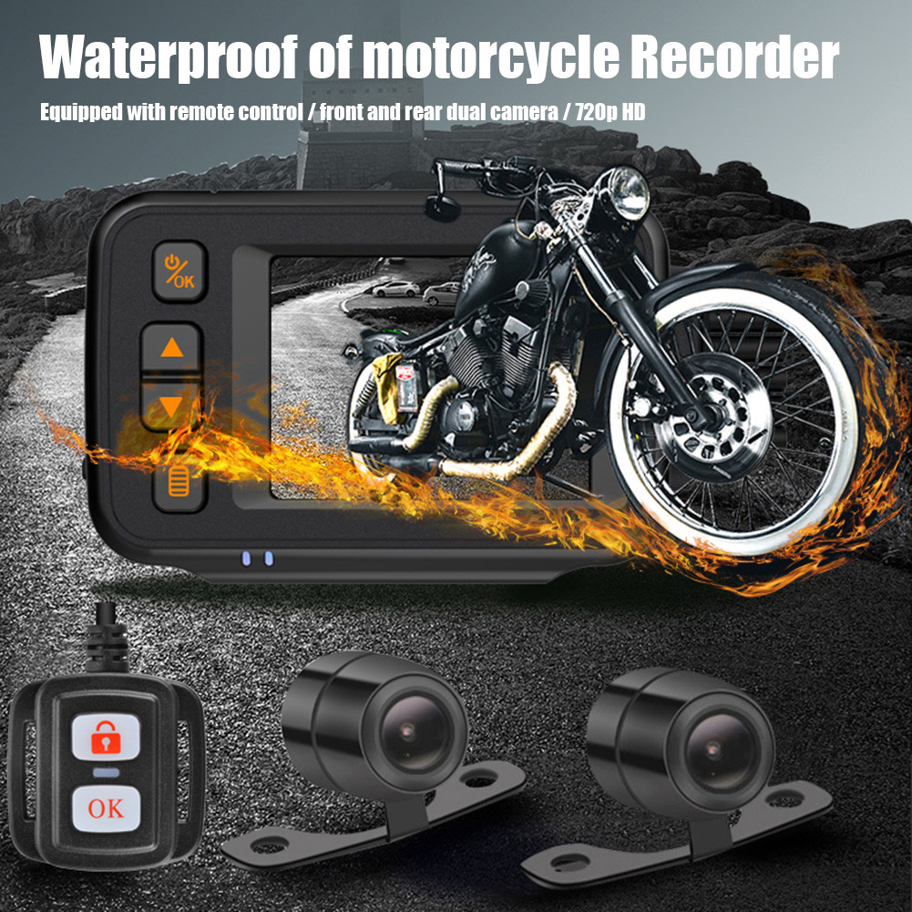 SE30 1080P Motorcycle Dash Cam Front + Rear Dual Channel Video Recorder ...
