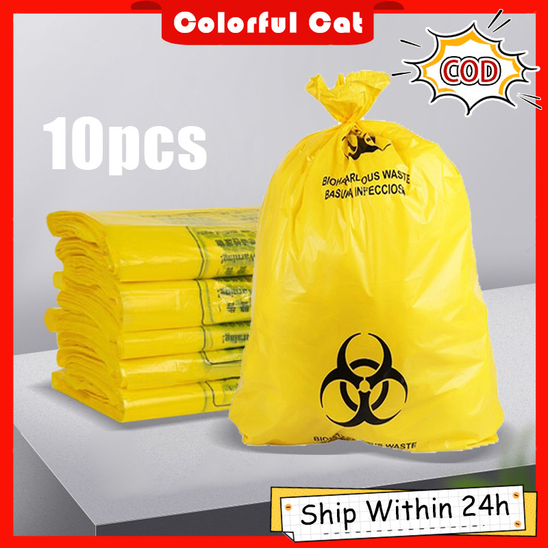 10Pcs Autoclavable BIOHAZARD Medical Waste Bag Thicken Medical Waste ...