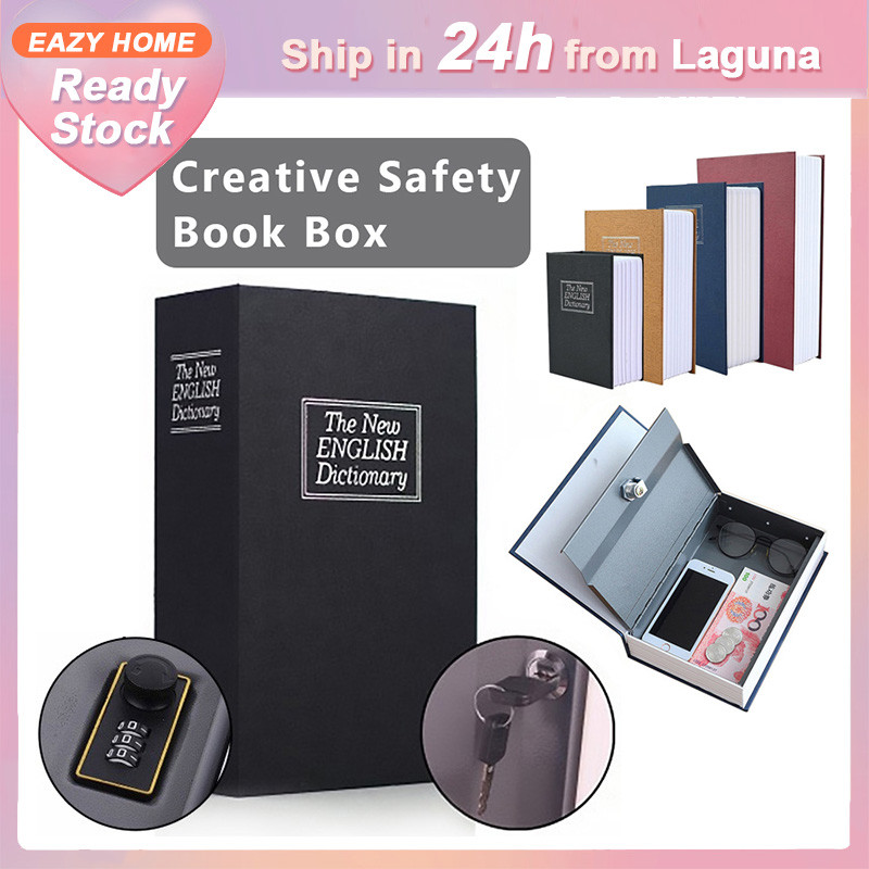 【Ship in 24h】4 Size Password Safe Box with Key Creative mini Cash Vault ...