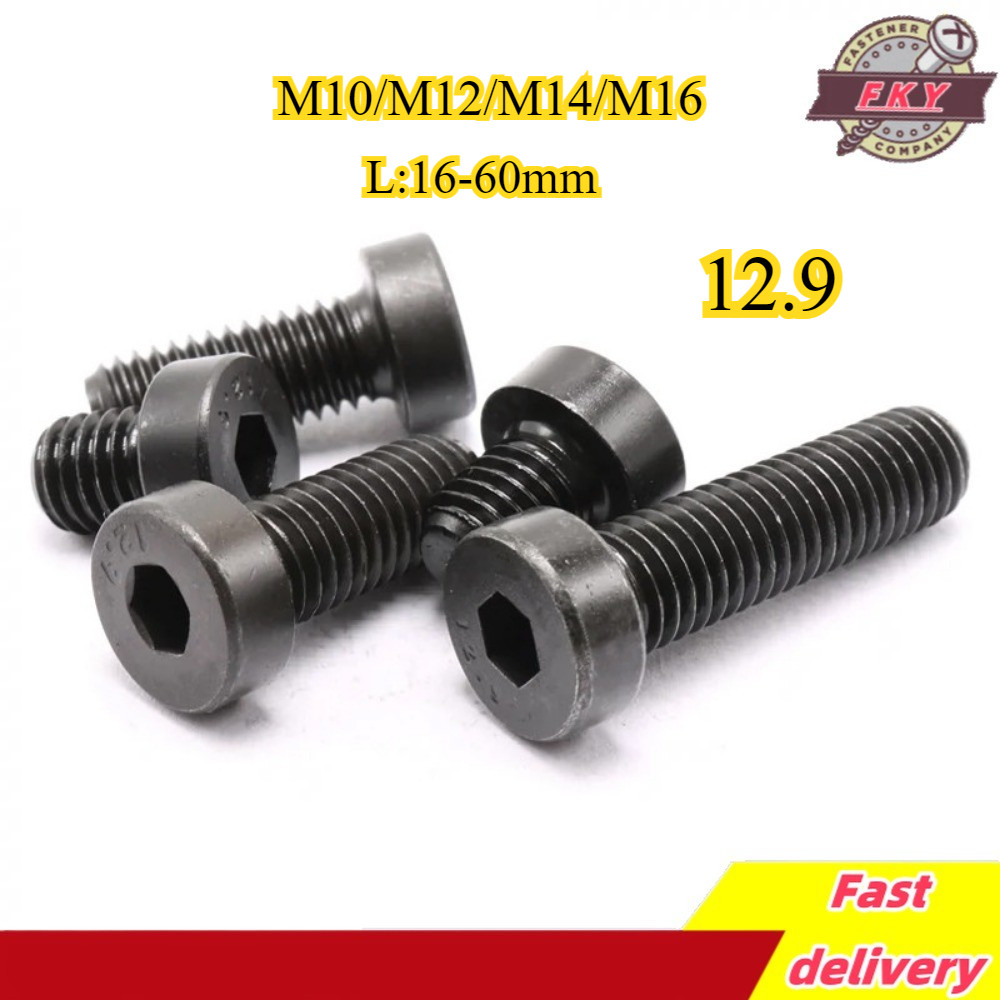 M10/M12/M14/M16 Grade 12.9 Black Allen Capscrew / Allen Bolt Socket Head Cap Screw Thin Head【FKY ...