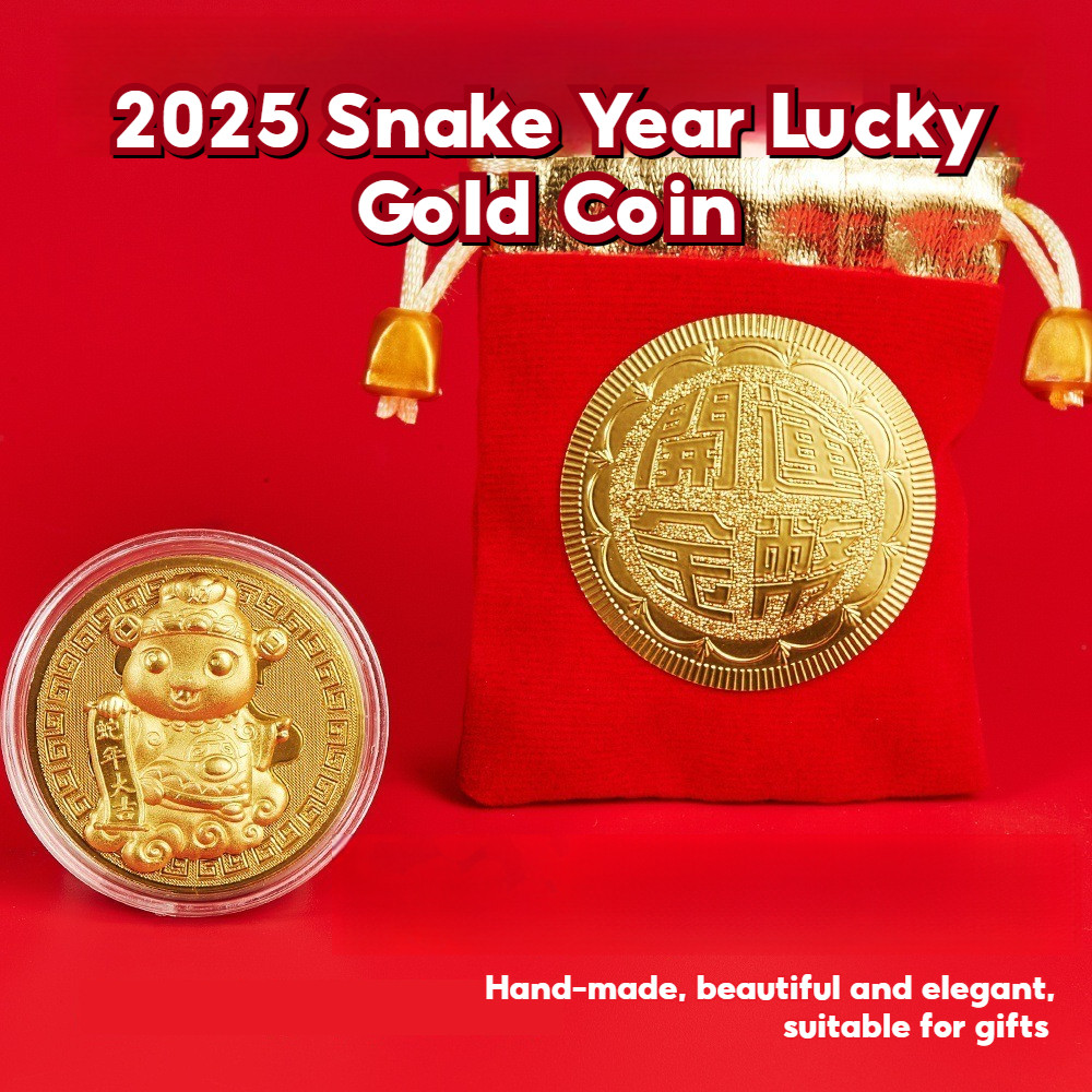 2025 Wealth Snake Fortune Snake Lucky Coin Gold Foil For Wealth Health ...