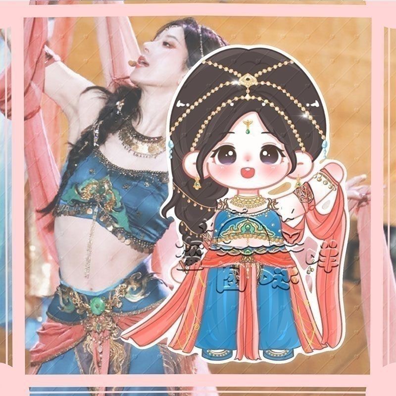 Original Zhao Lusi Crescent Dunhuang Cartoon Hand-Painted Keychain Cute ...