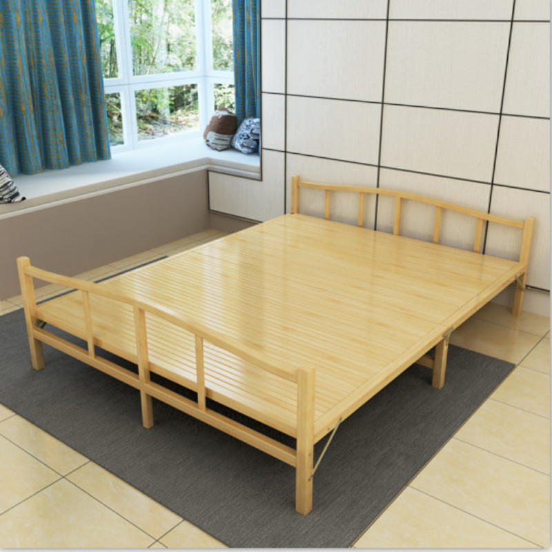 Bamboo Bed Folding Bed Single Household Adult Economical Plank Bed ...