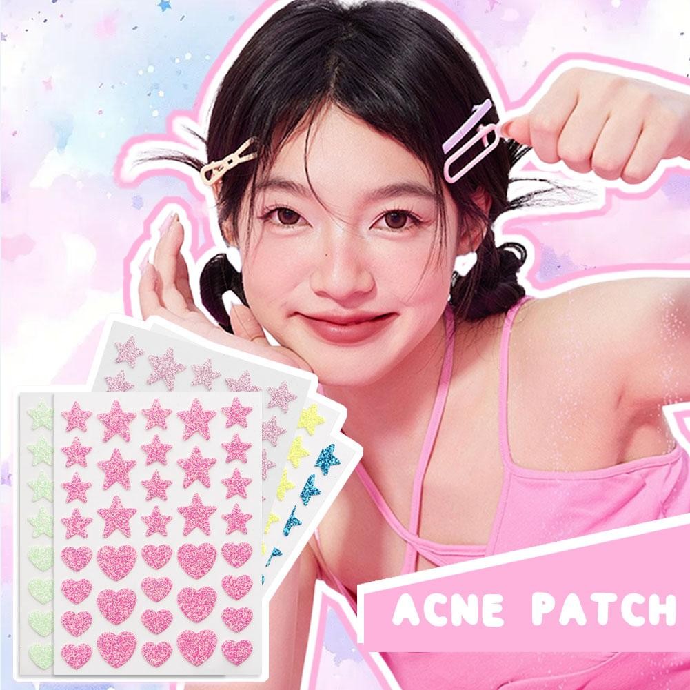 36pcs Hydrocolloid Acne Patch Colorful Glitter Star Acne Care Pimples ...